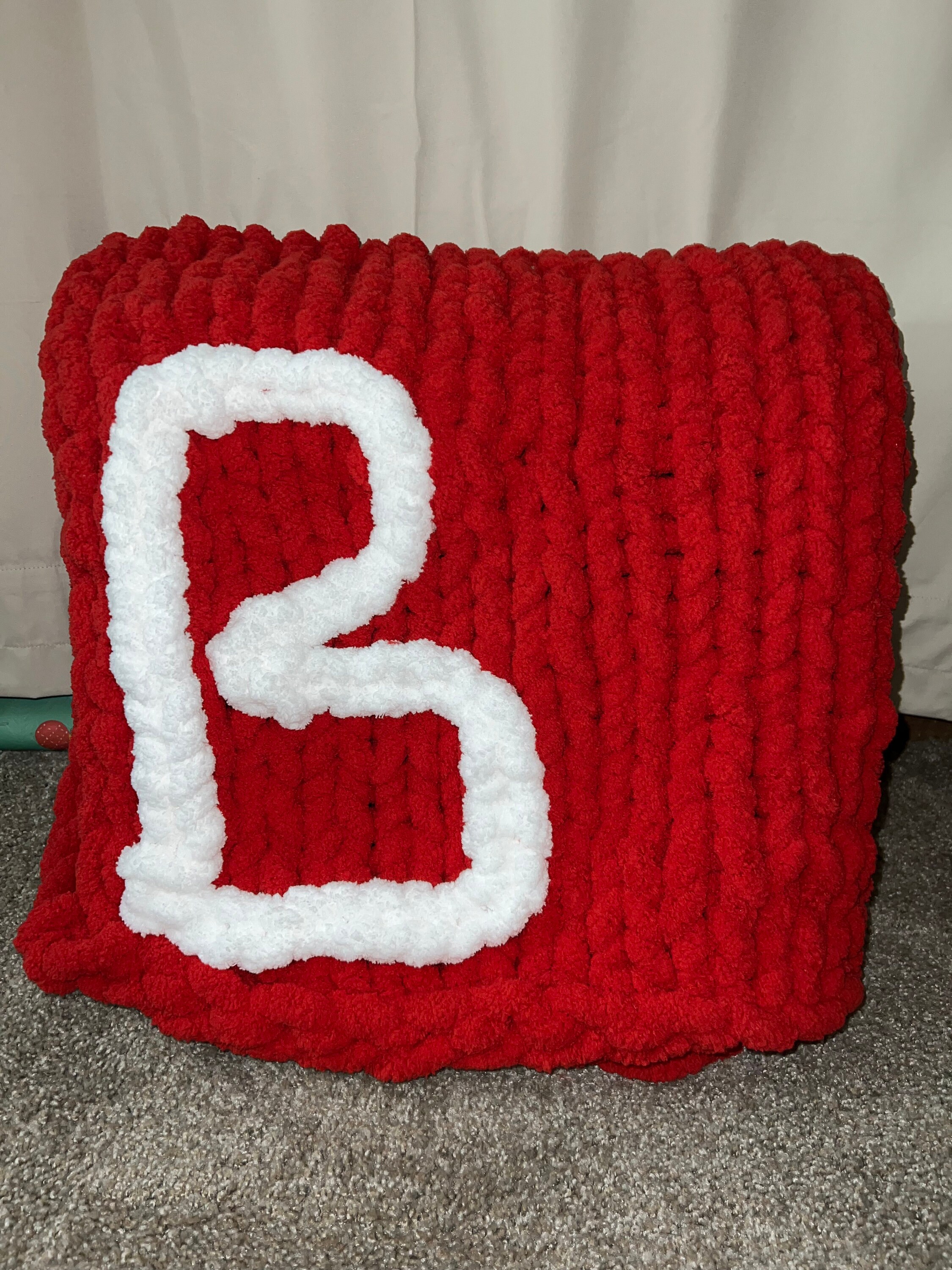 Handmade Chunky Knit Blankets, 100% Polyester, With or Without Initials ...