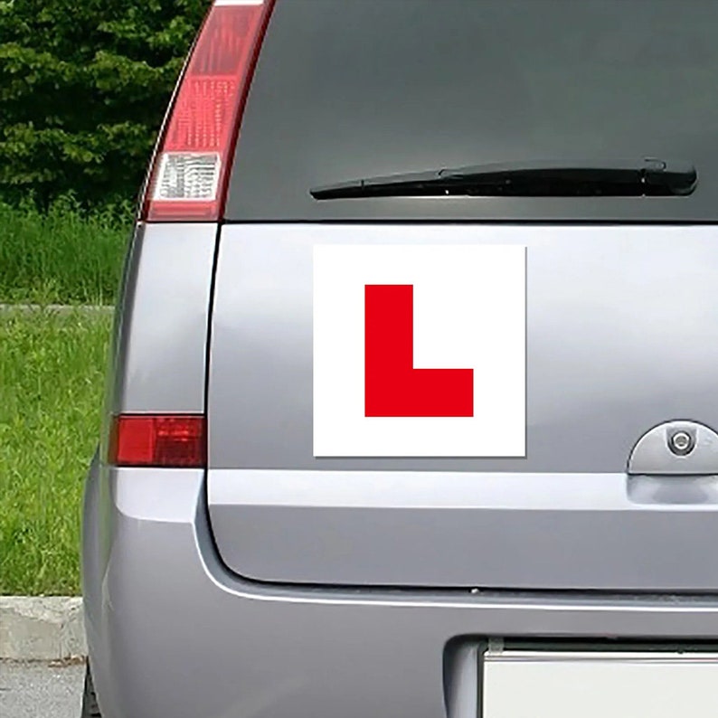 2x Legal Learner L Driver Plate Sticker Sheet Self Adhesive Driving ...