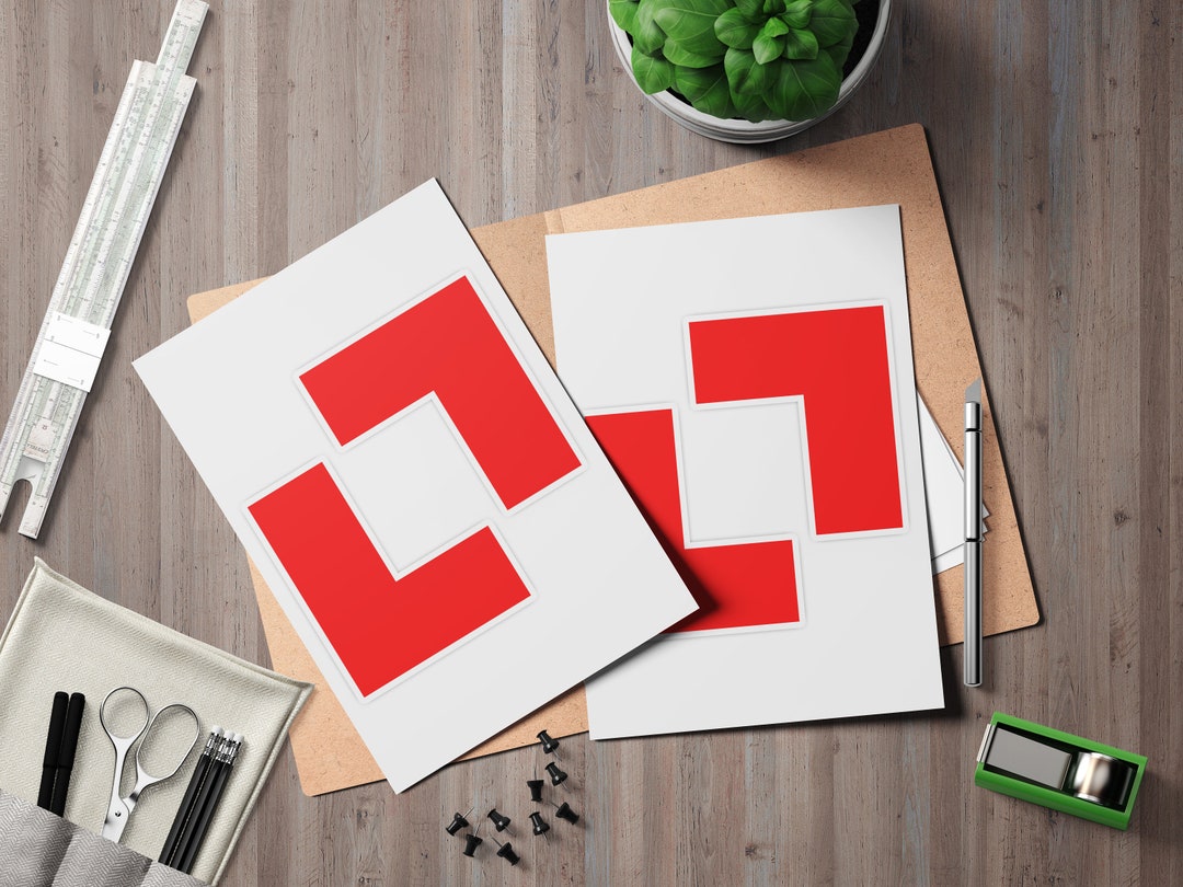 2x Legal Learner L Driver Plate Sticker Sheet Self Adhesive Driving ...