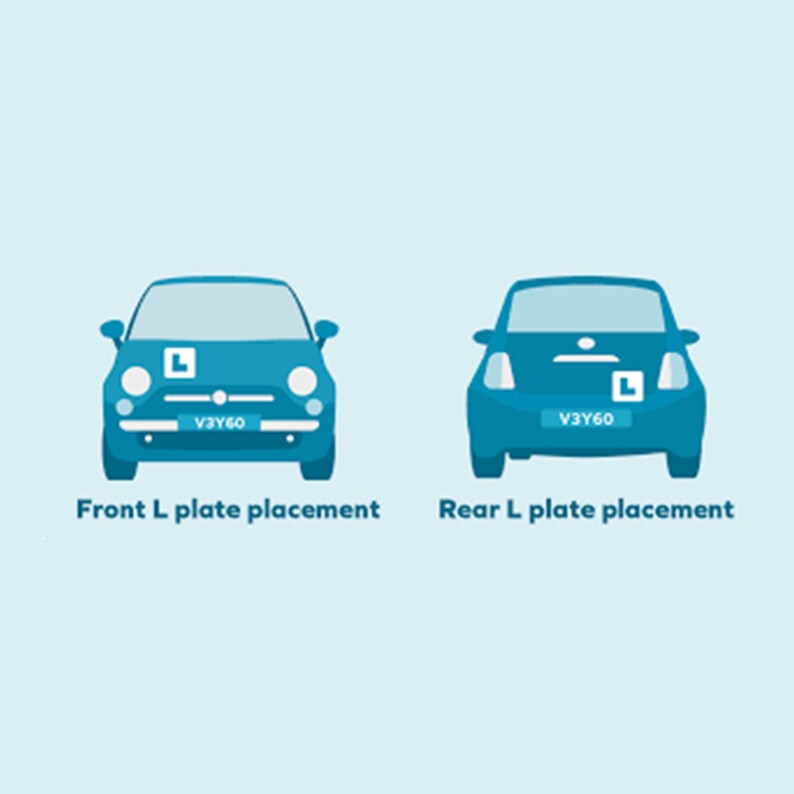 2x Legal Learner L Driver Plate Sticker Sheet Self Adhesive Driving ...