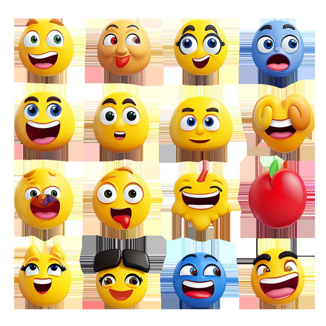 179 3D Emojis Clipart Commercial & Private Use. Instant Download, Emoji ...