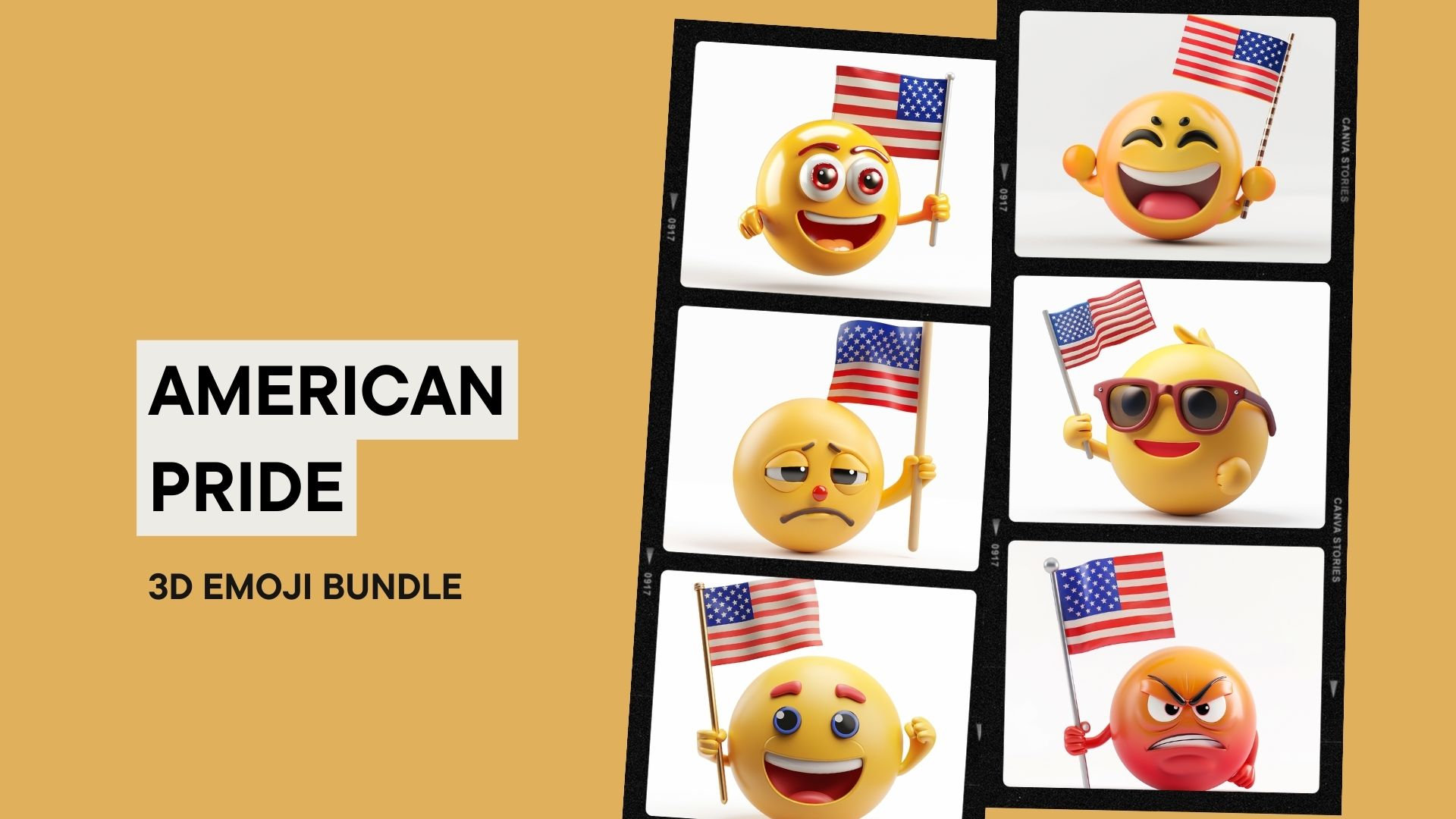 35 American Flag 3D Emoji Clipart for Commercial and Private Use ...