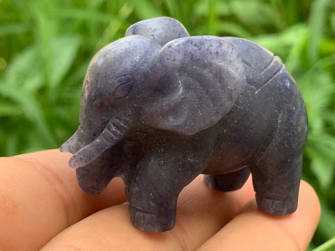 Natural Blue Aventurine Elephant Carvingcrystal Elephant Gift for Kids ...