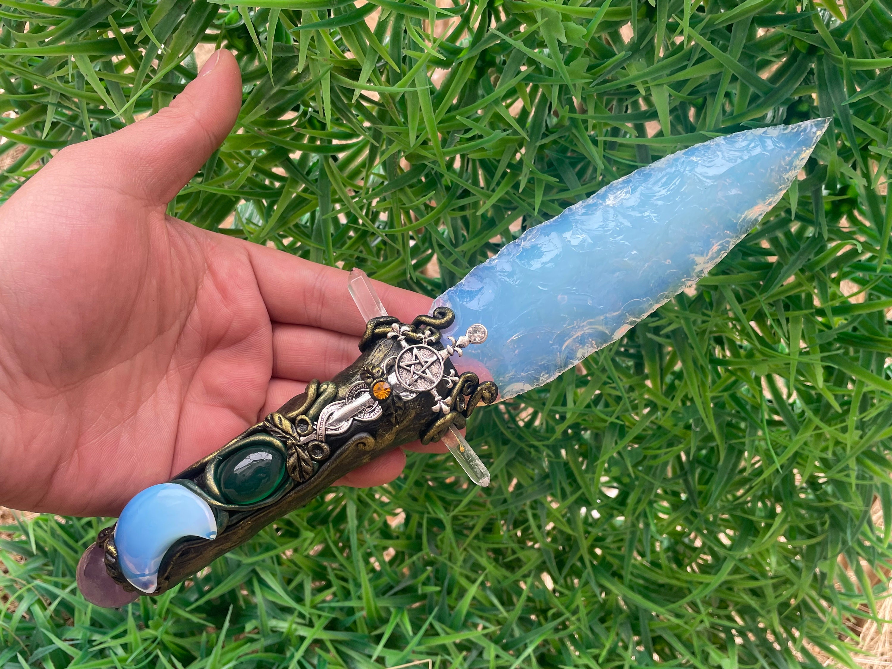 9.8'' Opalite Quartz,quartz Crystal,hand Carved,crystal Knife,opalite ...