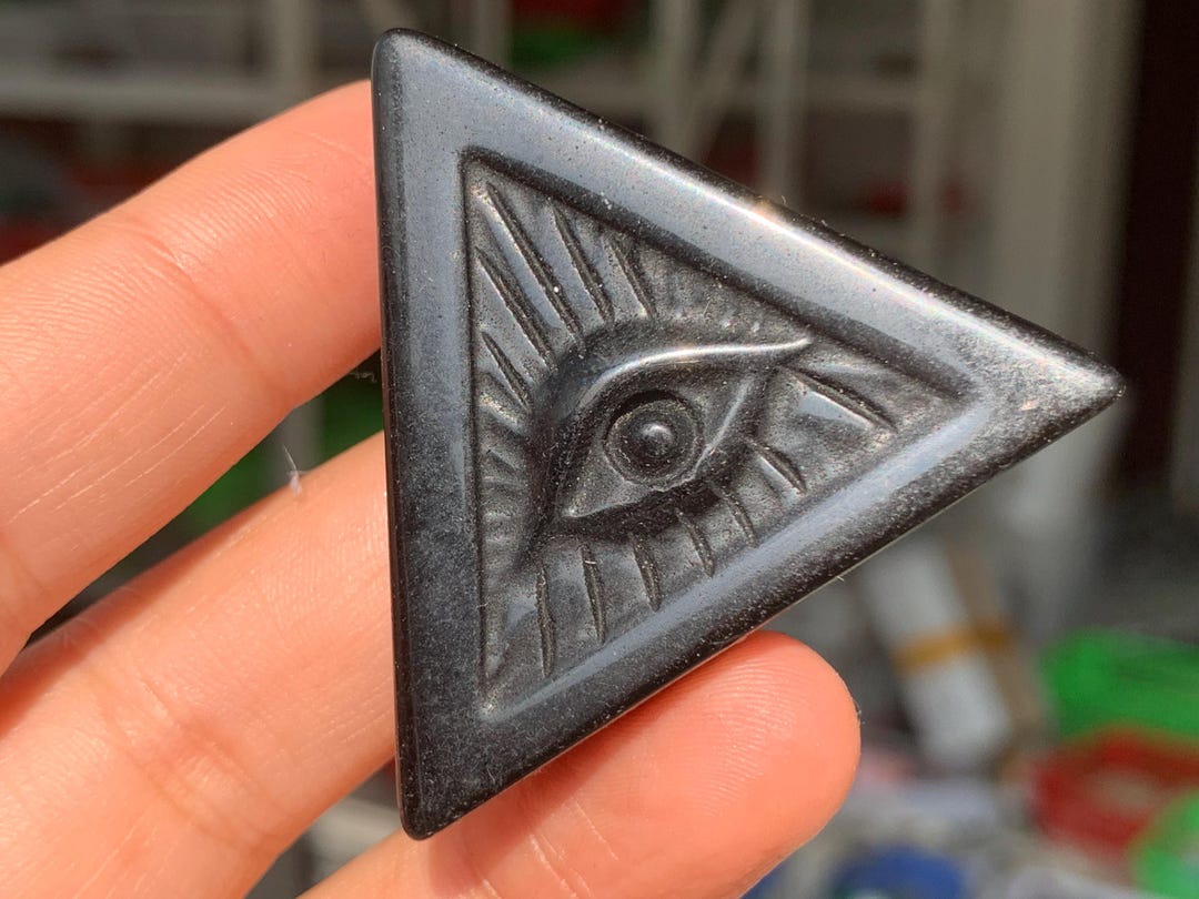Eye of Horus Evil Eye Devil Eye Triangle Obsidian Crystal Carving - Etsy