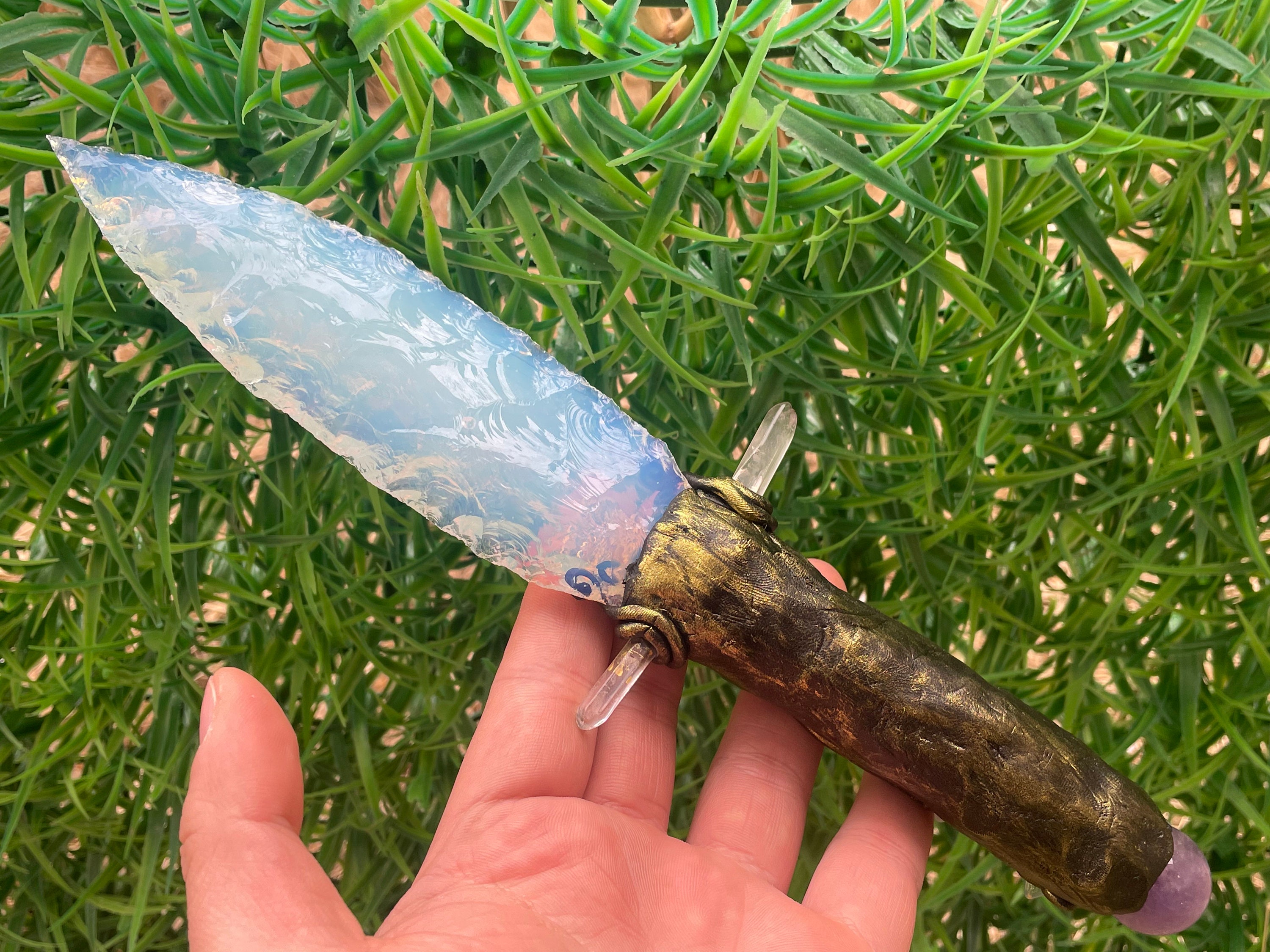 9.8'' Opalite Quartz,quartz Crystal,hand Carved,crystal Knife,opalite ...