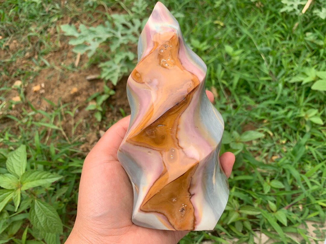 1.89LB Ocean Jasper Quartz Crystal Carving Flame Crystal Gift BY-3 - Etsy
