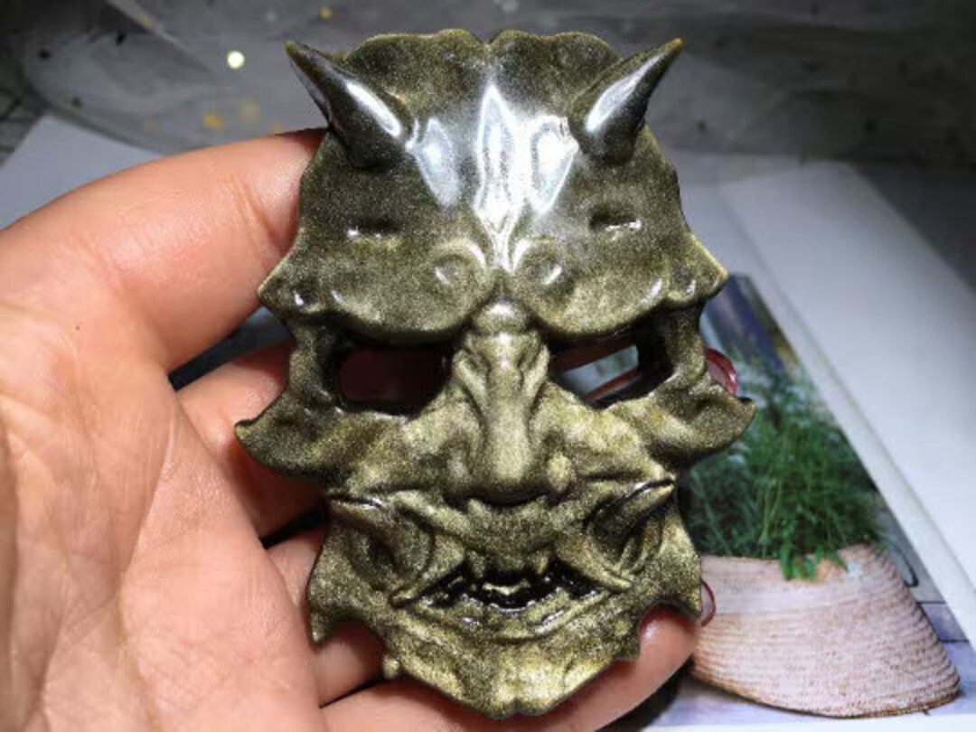 3.2'' Natural Gold Obsidian Quartz,quartz Crystal,hand Carved,crystal ...