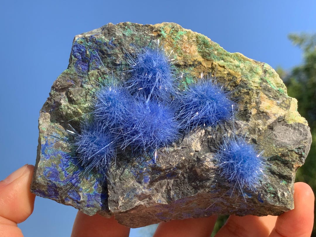 AZURITE Malachite Stone Geode Quartz Crystal Cluster,reiki Healing ...