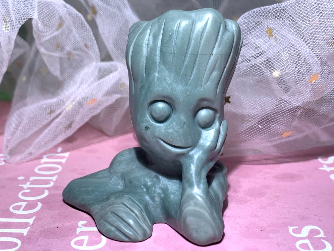 Natural Green Stone Quartz Crystal Hand Carving Groot Crystal Skull ...