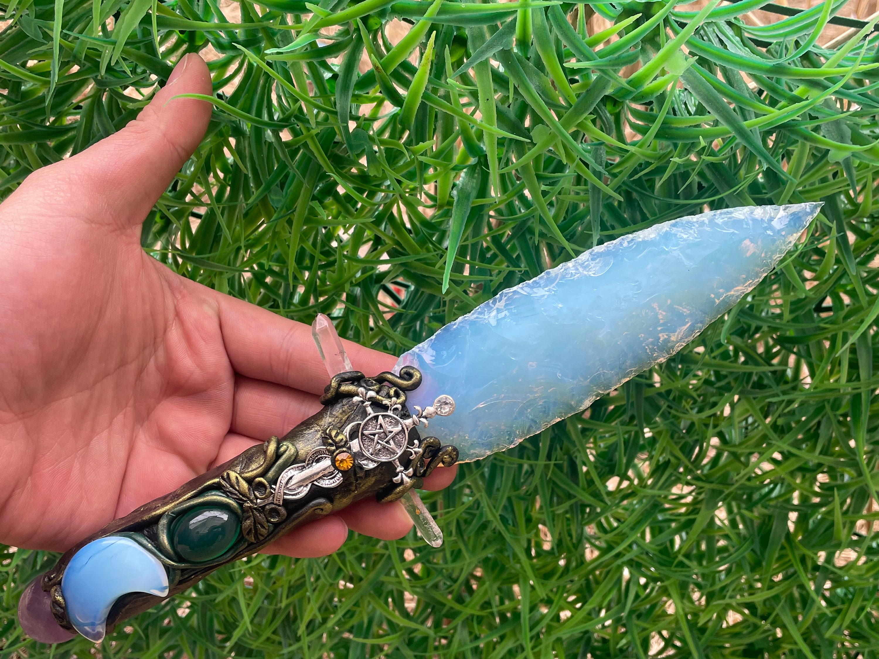 9.8'' Opalite Quartz,quartz Crystal,hand Carved,crystal Knife,opalite ...