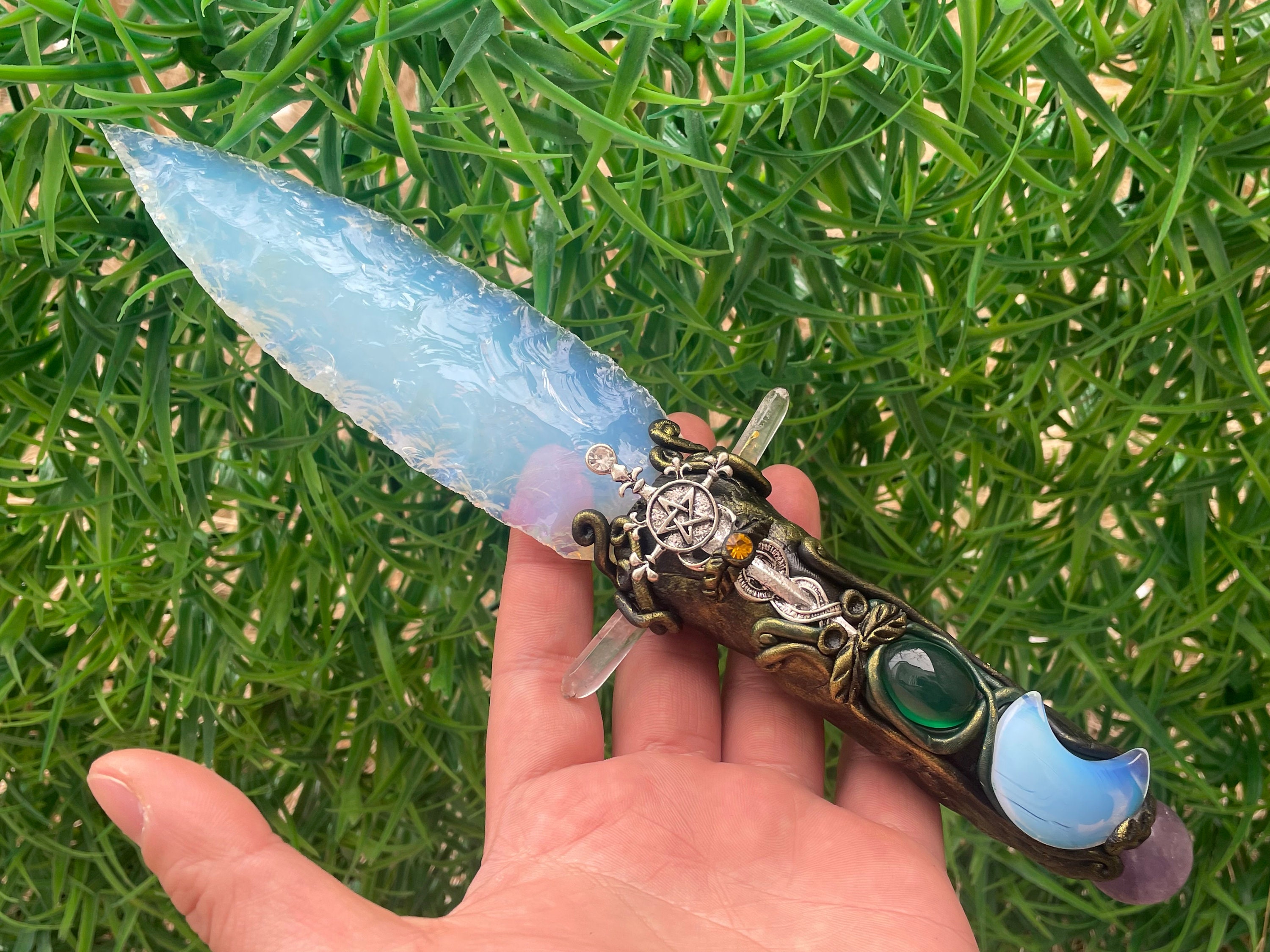 9.8'' Opalite Quartz,quartz Crystal,hand Carved,crystal Knife,opalite ...