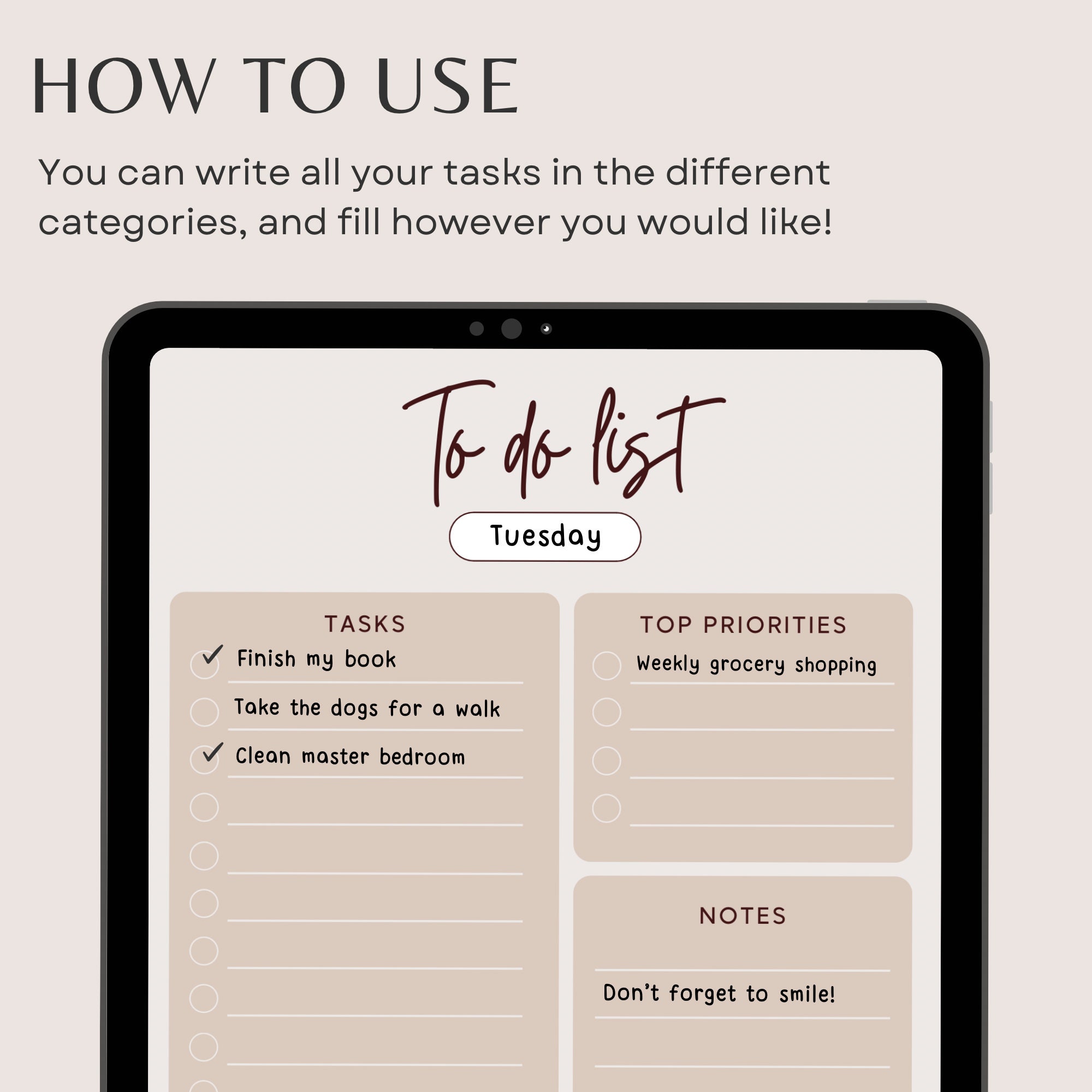 Digital to Do List, to Do List, Task Checklist, Digital Planner ...