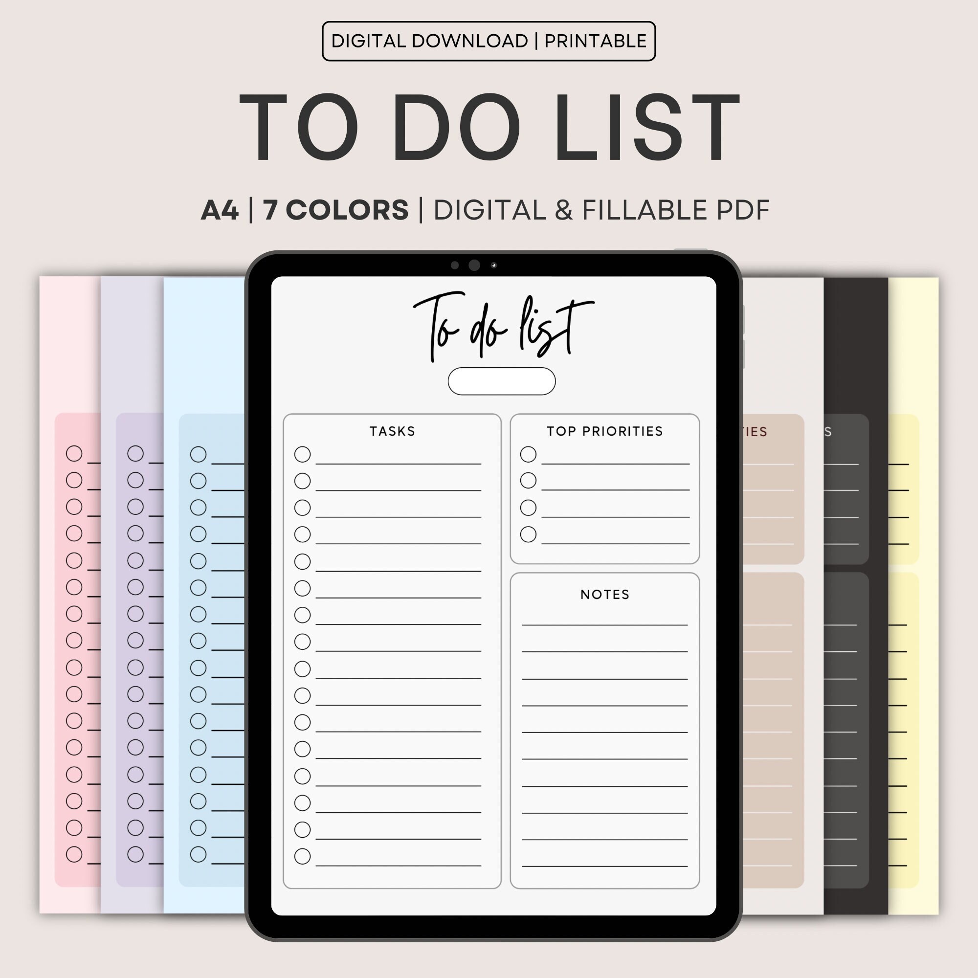 Digital to Do List, to Do List, Task Checklist, Digital Planner ...