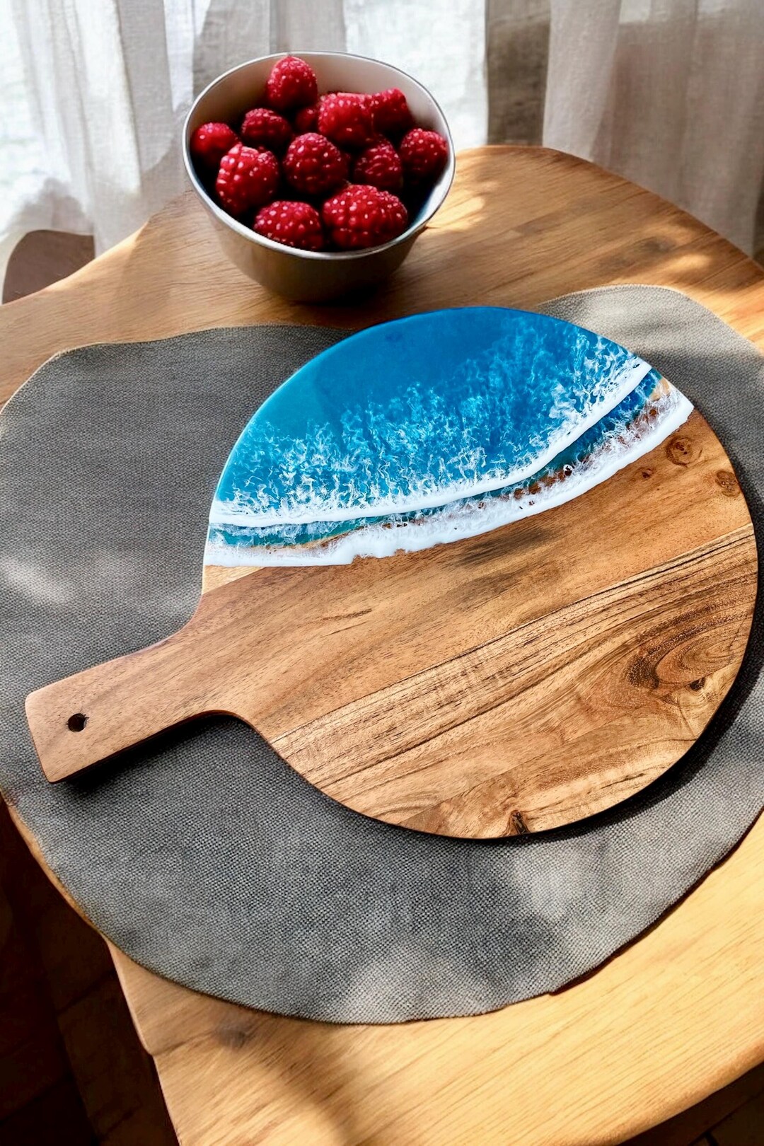 Ocean Resin Art Board, Serving Platter, Paddle, Personalised Gift ...