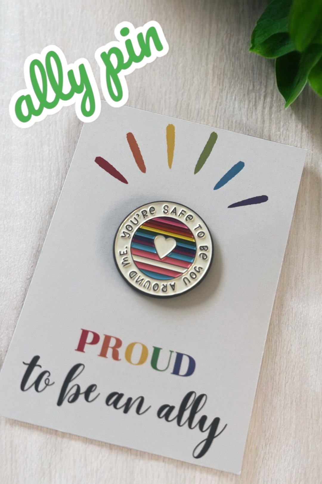 Ally Pride Pin Proud Badge LGBTQ Show Your Support as an Ally and ...