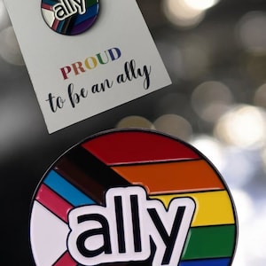 Ally Pride Pin Proud Badge LGBTQ Show Your Support as an Ally and ...