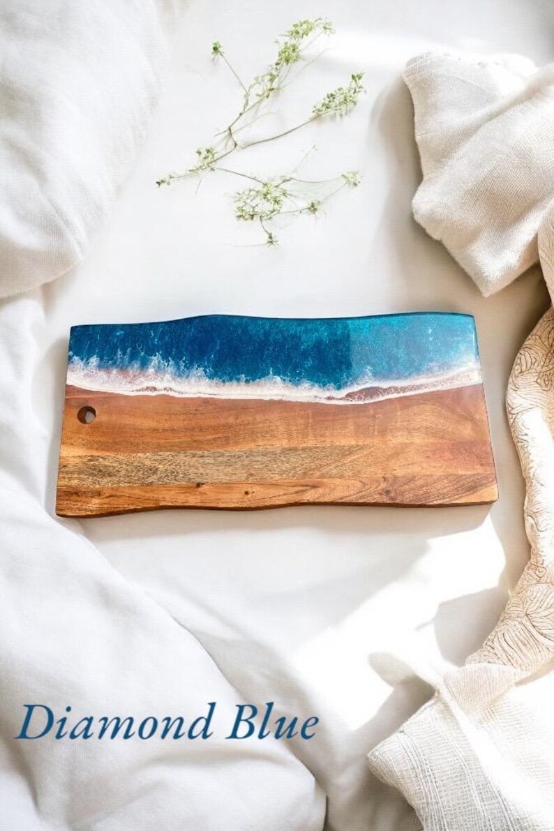 Large Ocean Resin Board, Serving Platter, Personalised Gift, Engraved ...