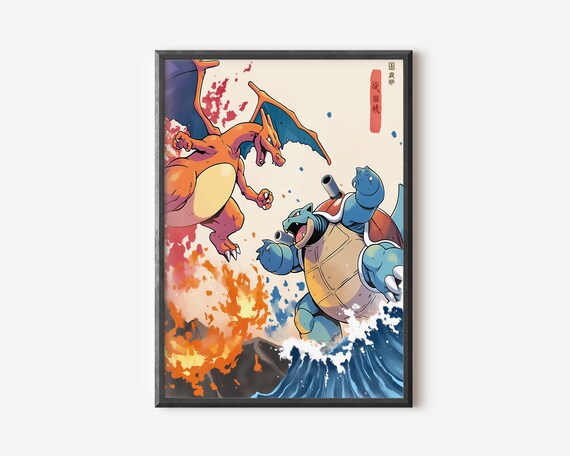 Blastoise Vs Charizard Behang Mega Charizard, Mega Venusaur, Mega