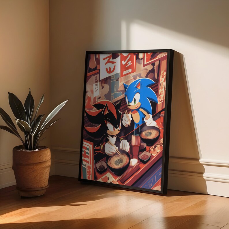 Sonic & Shadow Ramen! • Sonic the Hedgehog Inspired • Printable Wall ...