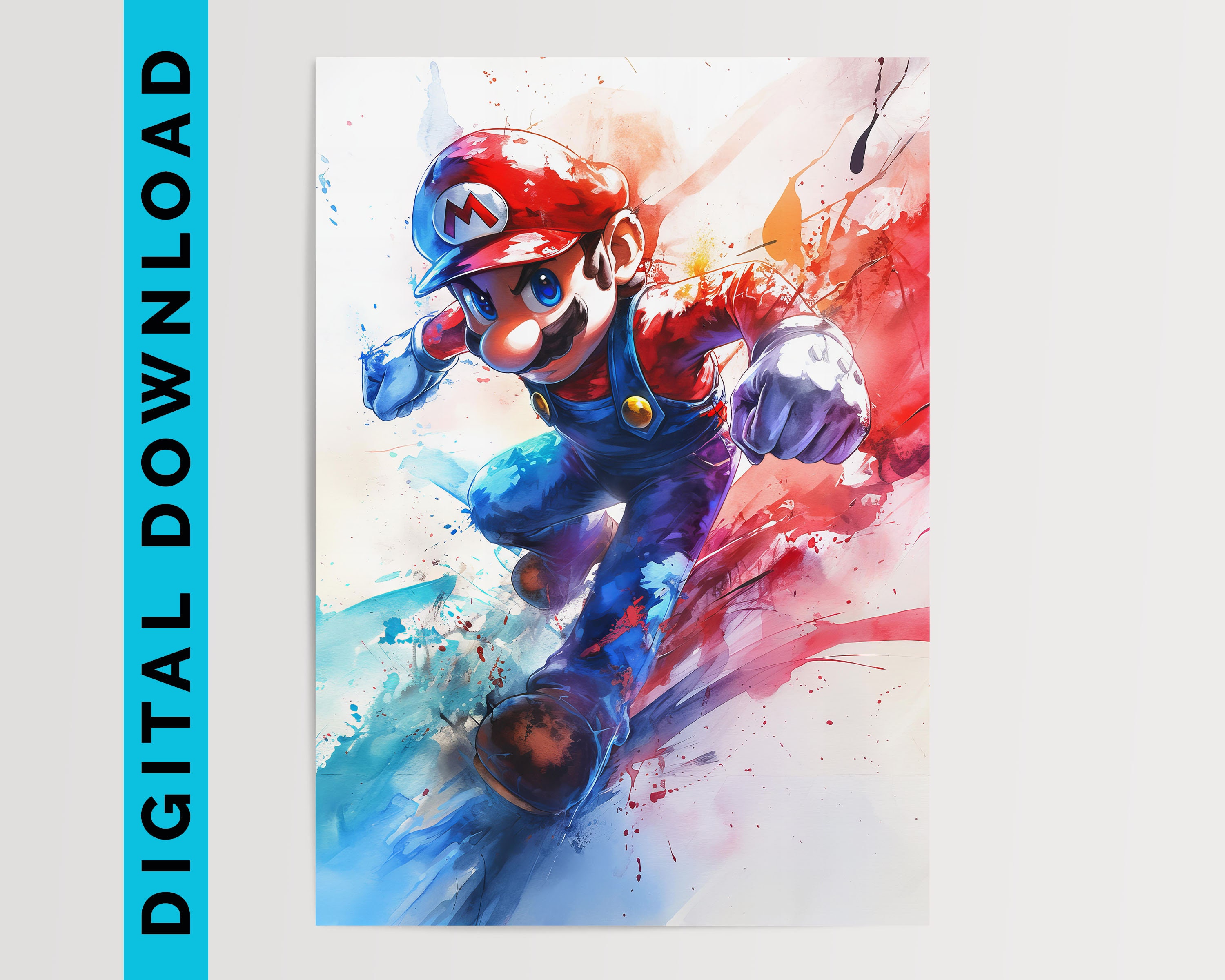 Super Mario, Mario Art Print Printable Wall Art Digital Download ...