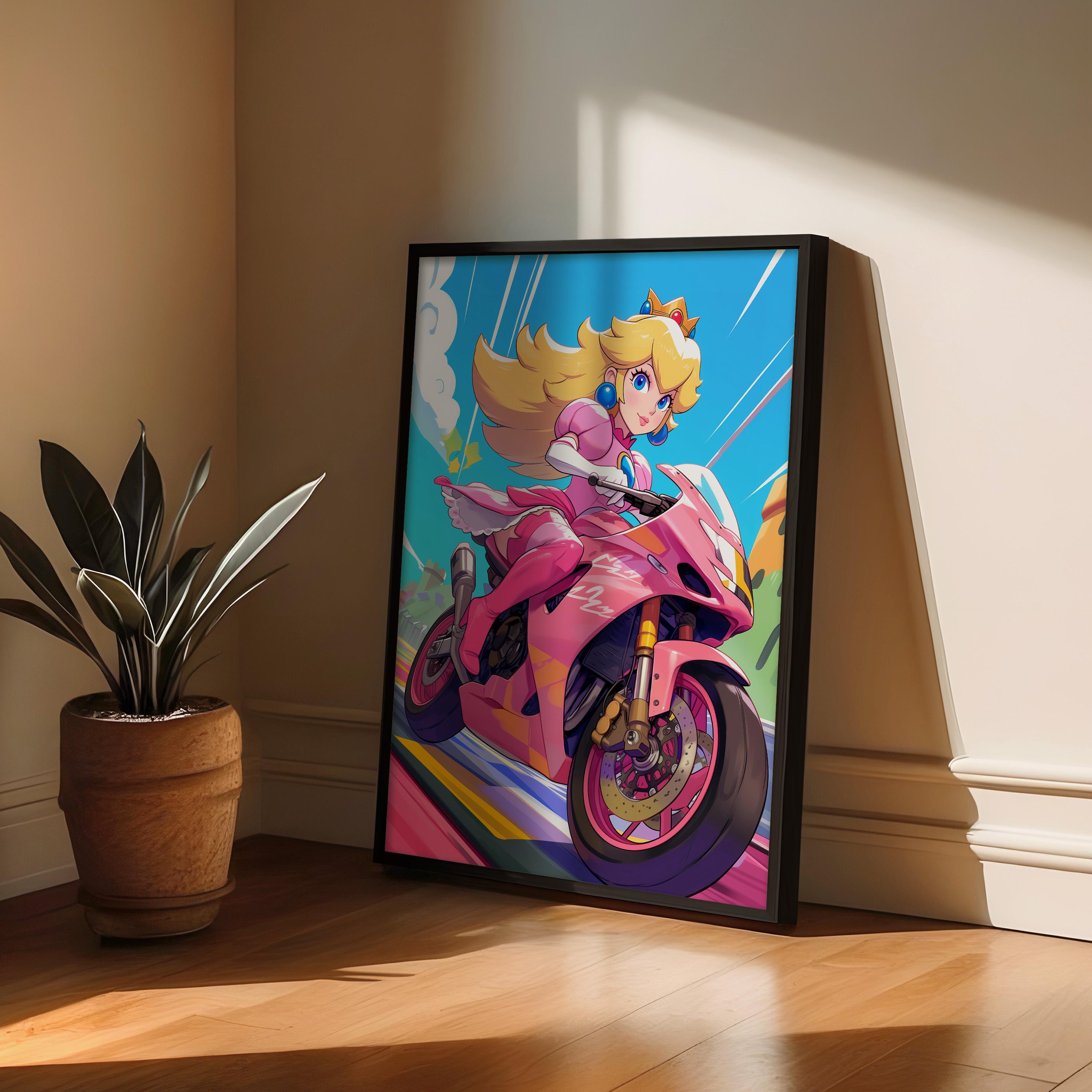 Princess Peach Racing • Mario Kart Style Art • Printable Wall Art ...