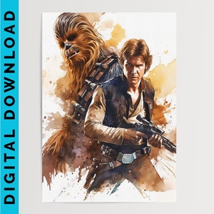 Han & Chewie, Star Wars Art Print | Printable Wall Art | Digital ...
