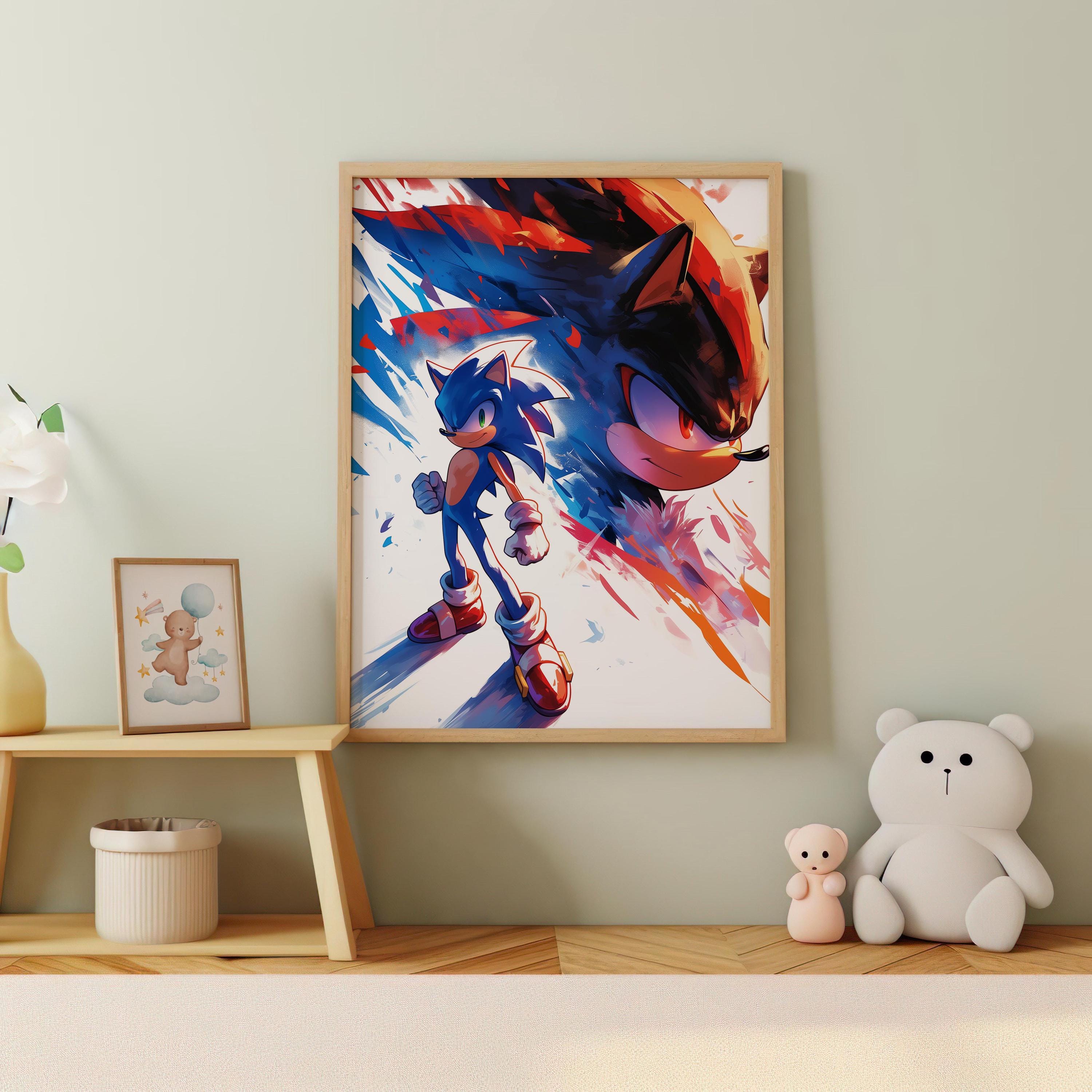 Sonic & Shadow, Movie Art Poster • Sonic the Hedgehog Inspired ...