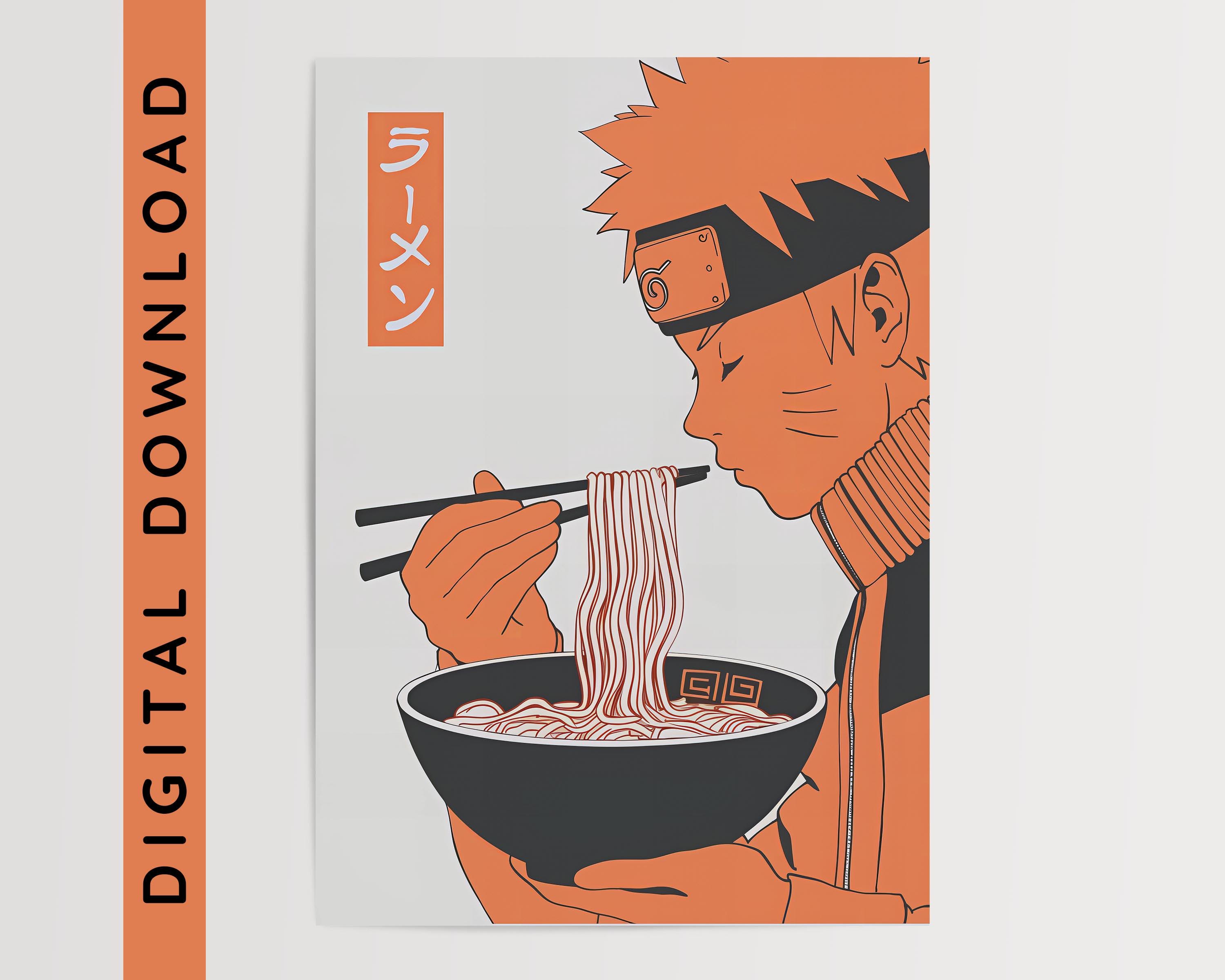 Naruto Ramen Noodle Print • Anime Style Art • Printable Wall Art ...