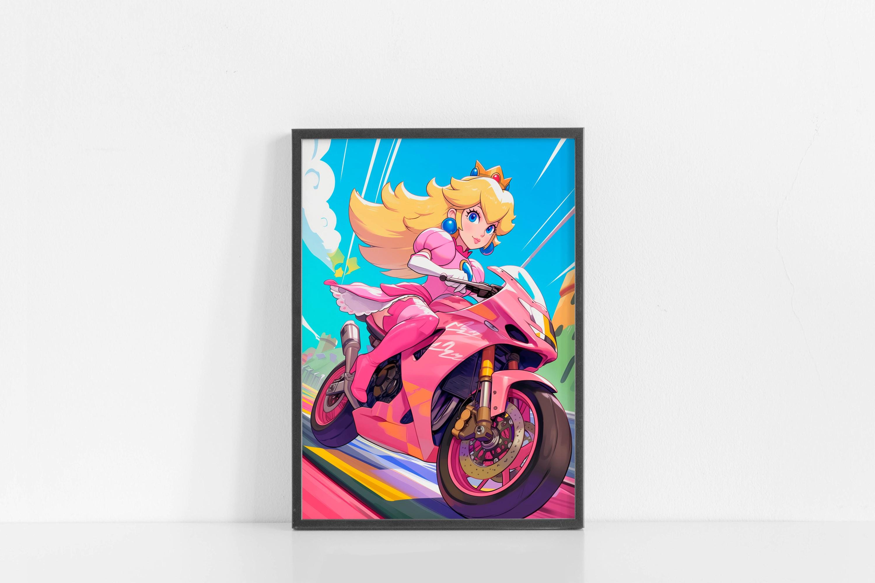 Princess Peach Racing • Mario Kart Style Art • Printable Wall Art ...