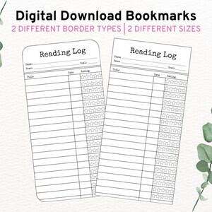 Printable Bookmark, Reading Log Bookmark, Book Tracker, Reading List ...