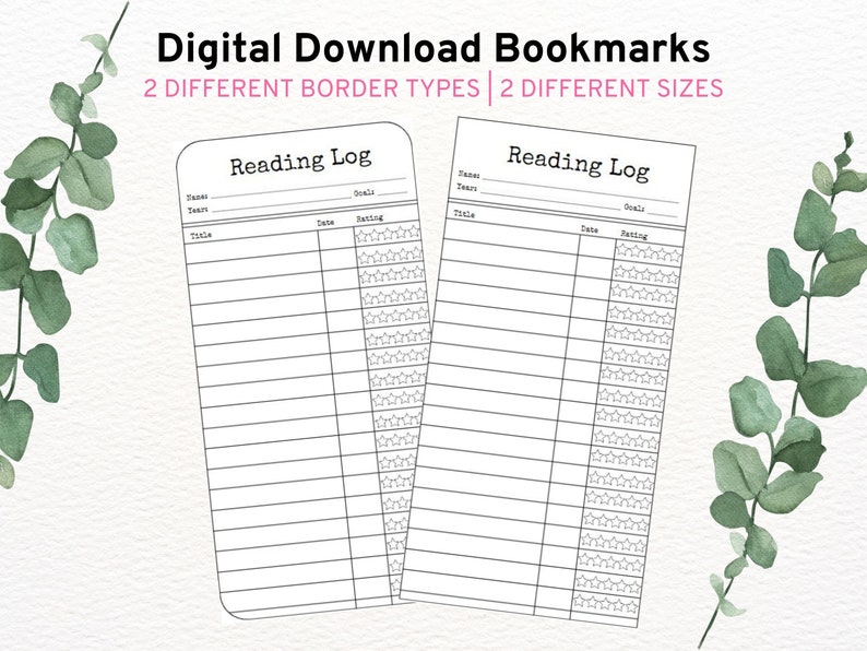 Printable Bookmark, Reading Log Bookmark, Book Tracker, Reading List ...