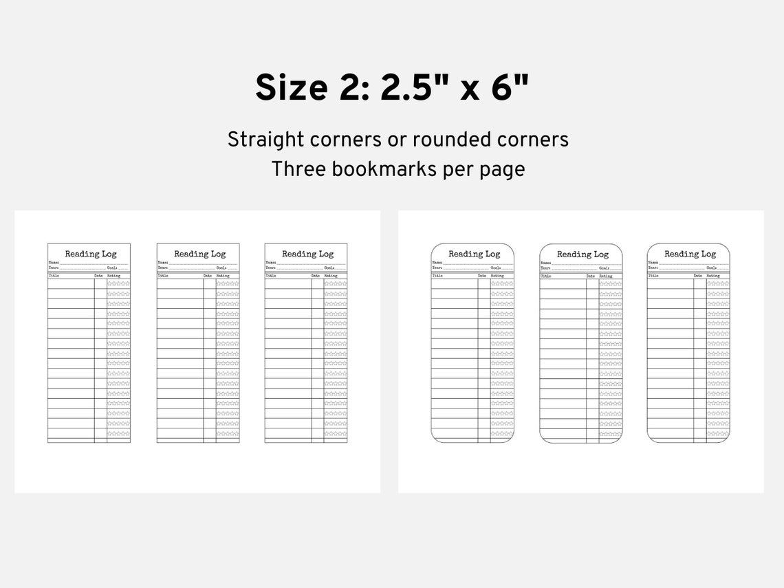Printable Bookmark, Reading Log Bookmark, Book Tracker, Reading List ...