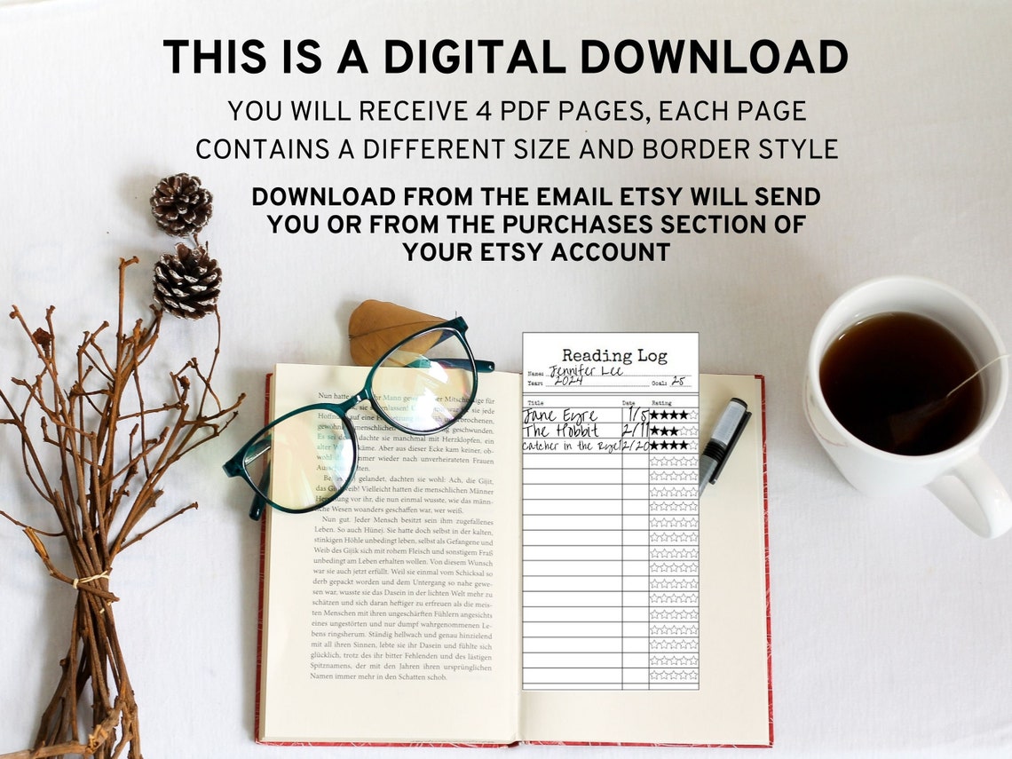 Printable Bookmark, Reading Log Bookmark, Book Tracker, Reading List ...