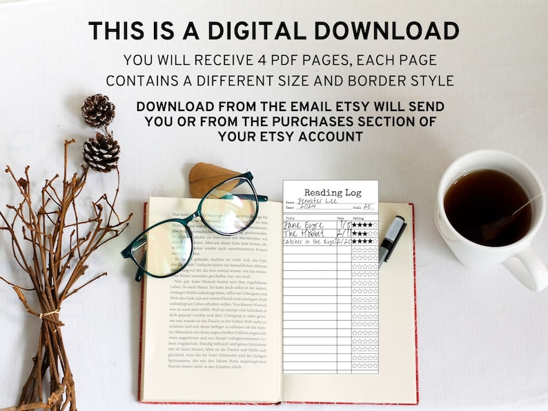 Printable Bookmark, Reading Log Bookmark, Book Tracker, Reading List ...