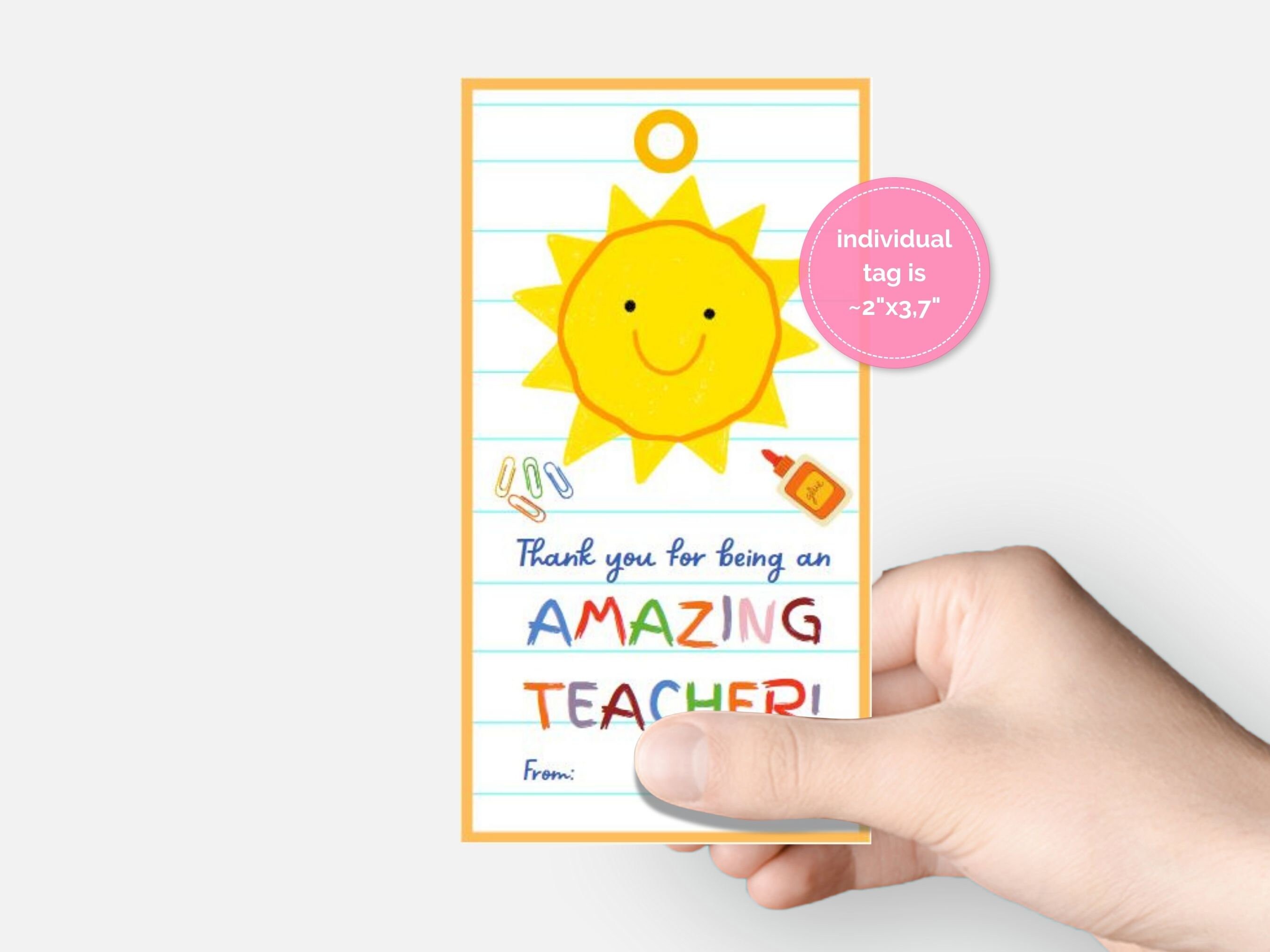 Teacher Appreciation Tag, Teacher Appreciation Week Gift Tag, Teacher ...