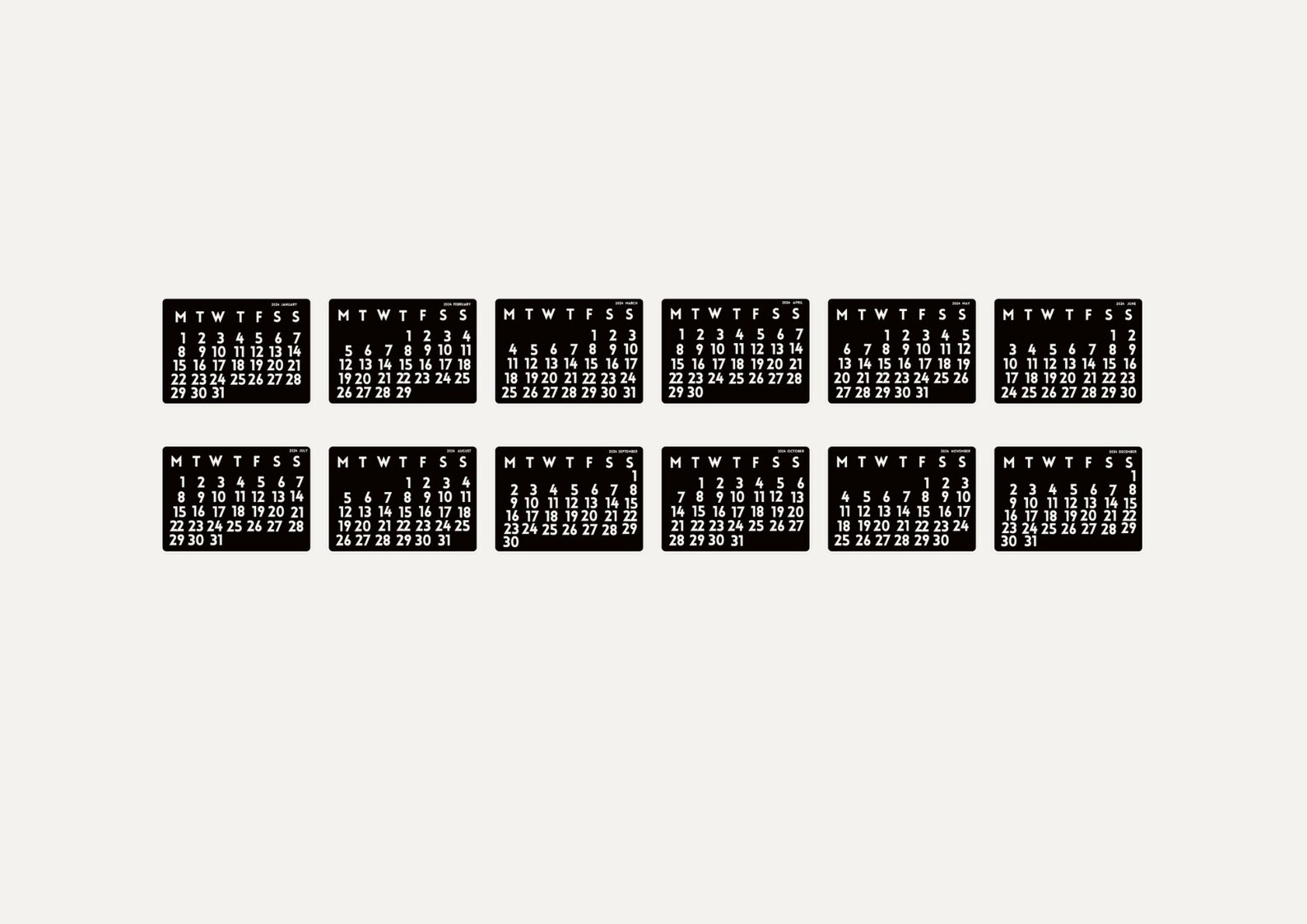 2024 Digital Stendig Calendar | Oversized Large Printable Calendar ...