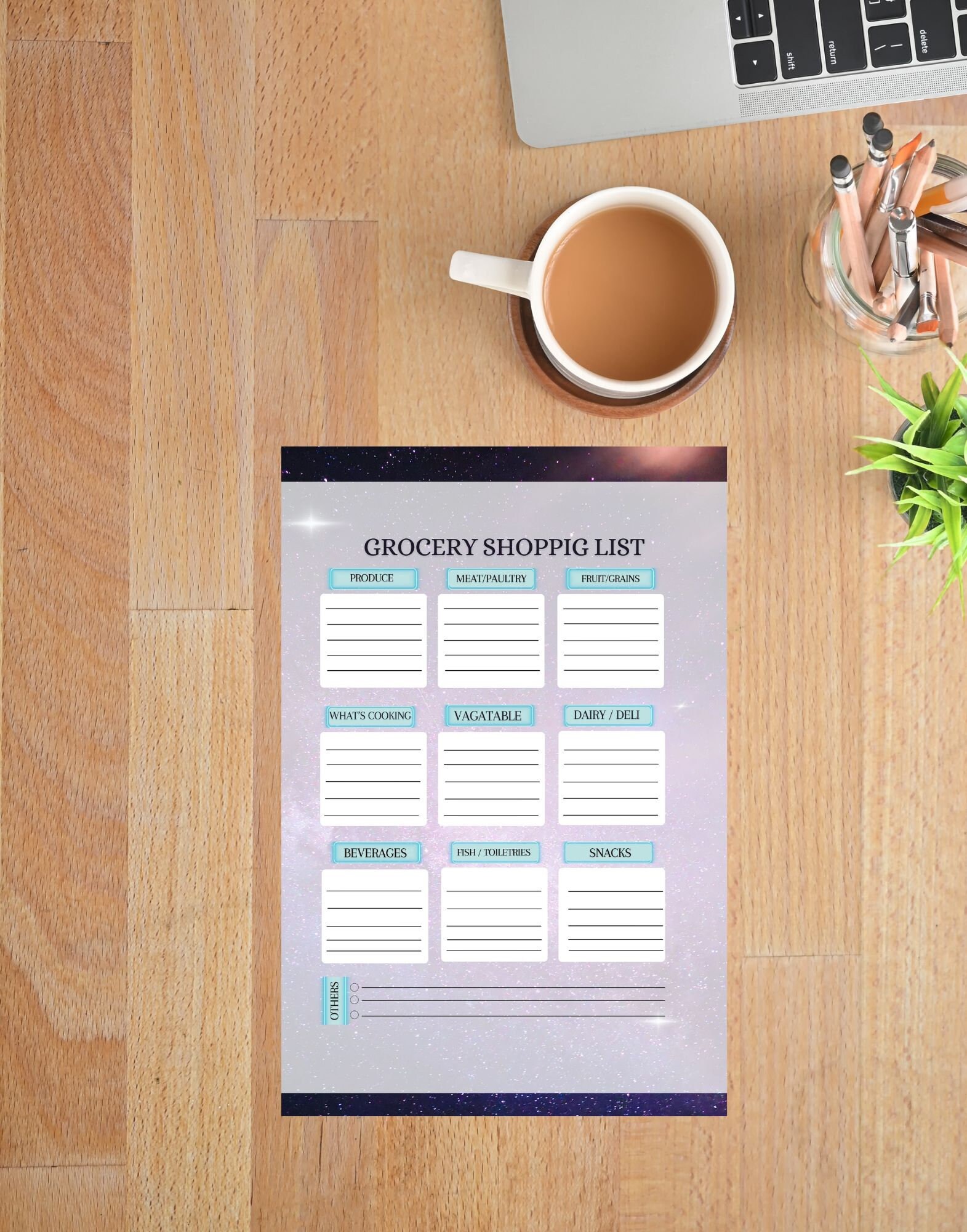 Grocery List Printable Template, Grocery Planner, Food Shopping List ...