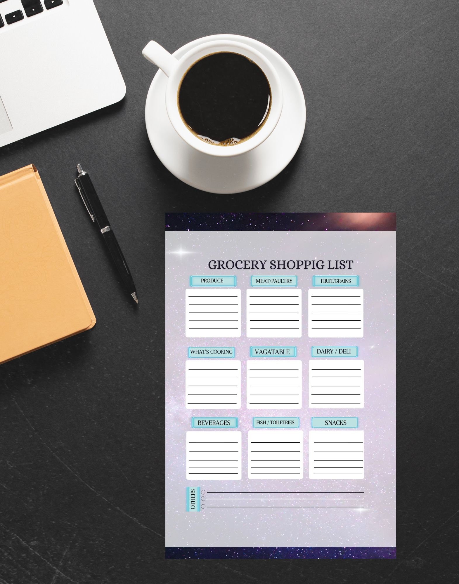 Grocery List Printable Template, Grocery Planner, Food Shopping List ...