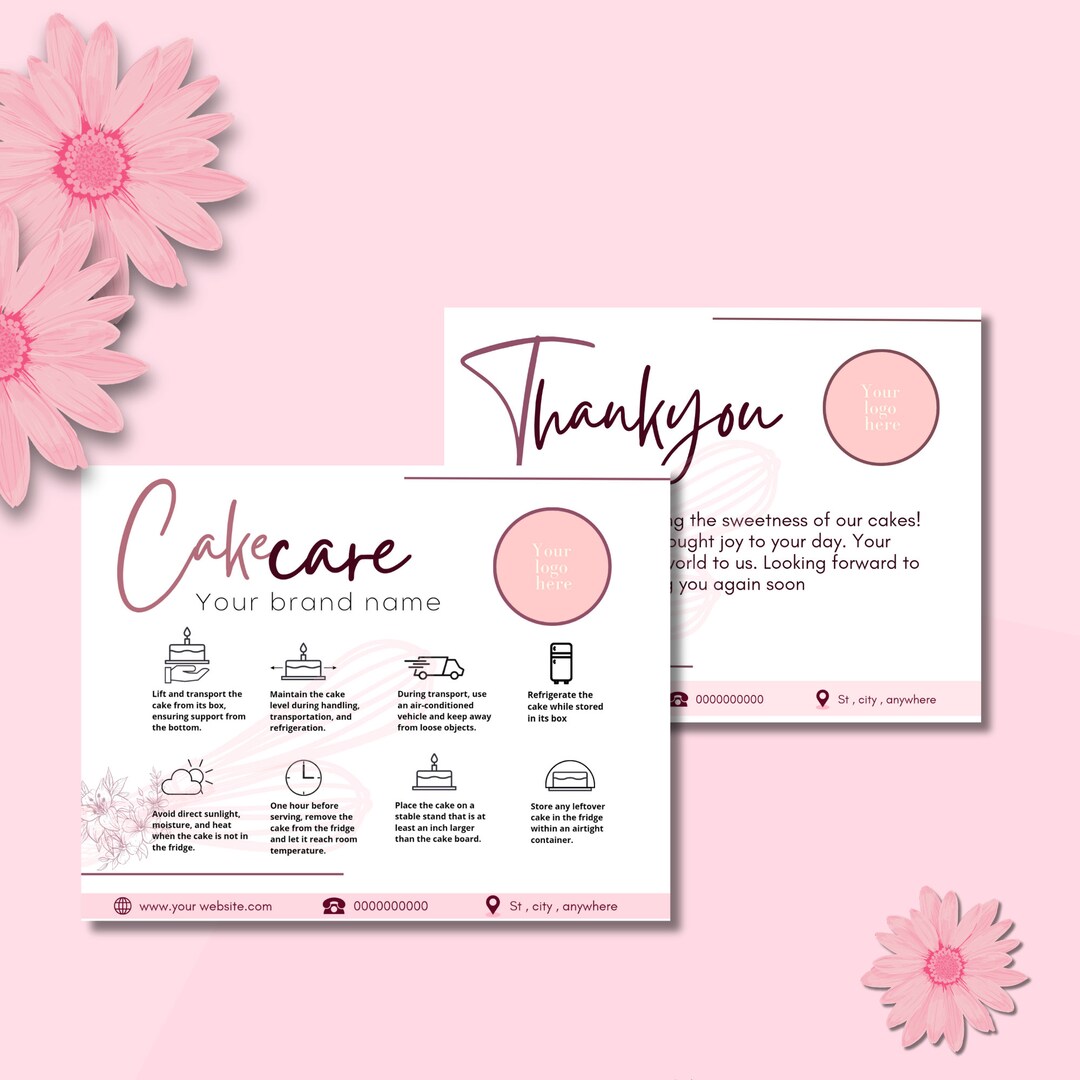 Cake Instructions Download Cake Guide Cake Care Printable Cake Care ...