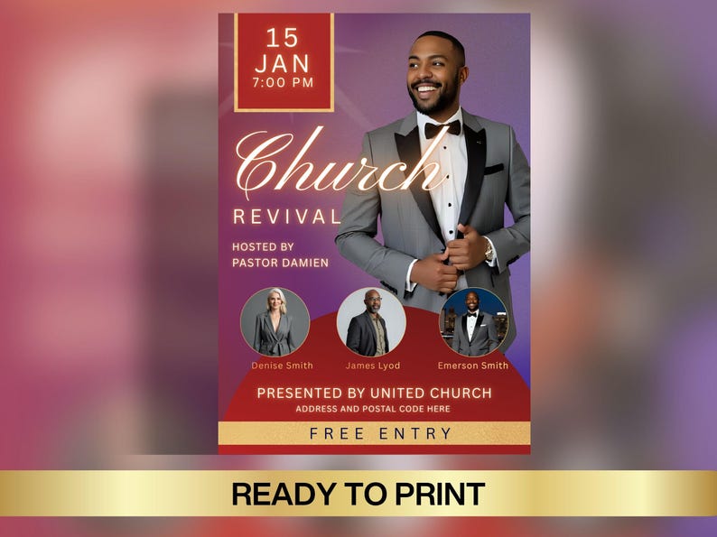 Editable Church Revival Flyer Template (canva) - Etsy
