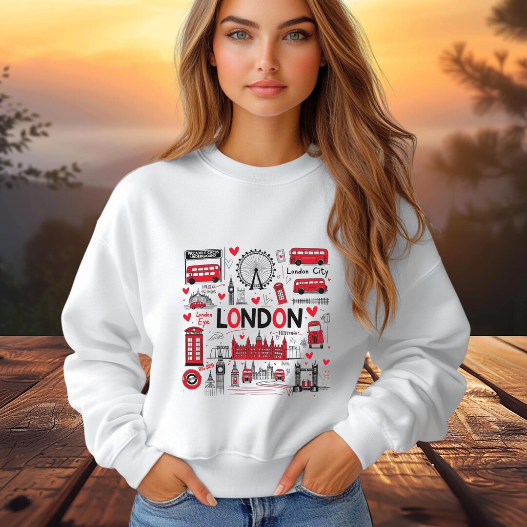 Retro London Landmarks Design - Digital Download for Shirts - Etsy