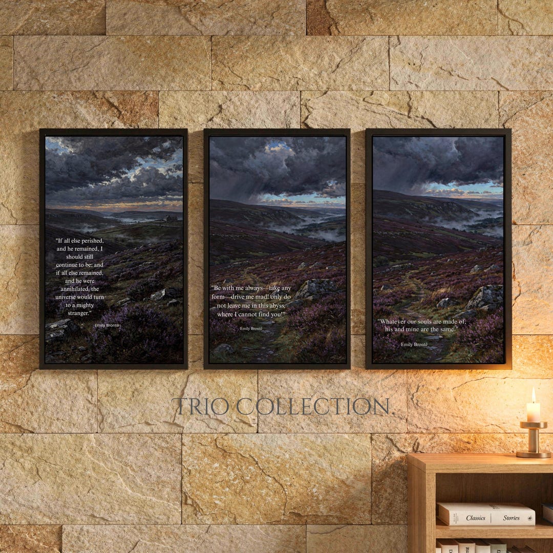 Brontë Poetry Trio | Moorland Landscape Art Prints (digital Download ...