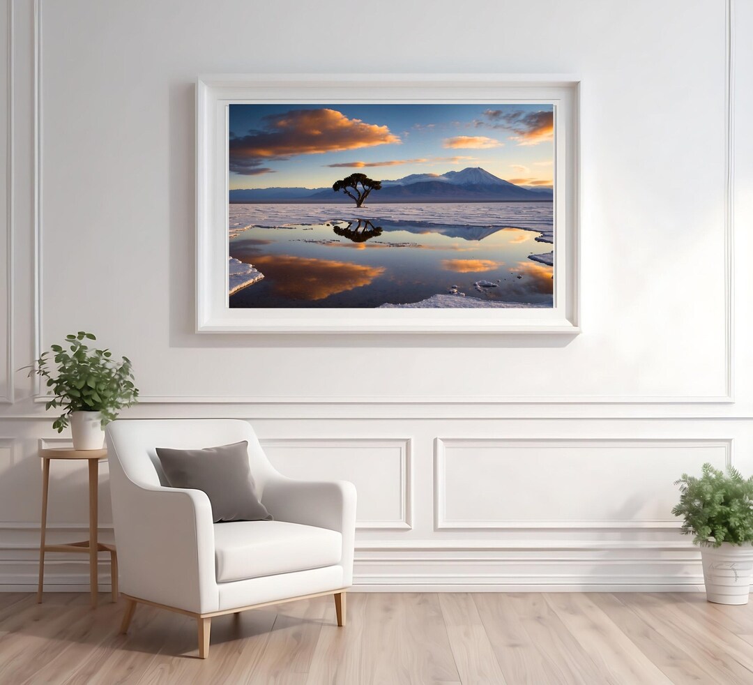 Salar De Uyuni Salt Flats Bolivia Digital Print, Solitary Tree Digital ...