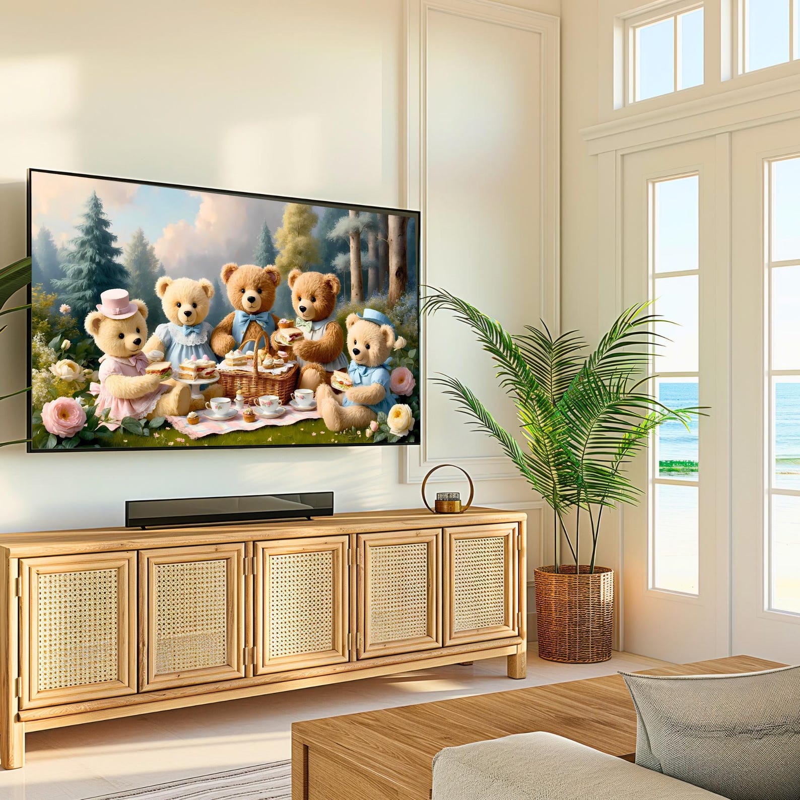 Enchanting Teddy Bears' Picnic Tv Frame Art Samsung Digital Art. Teddy ...