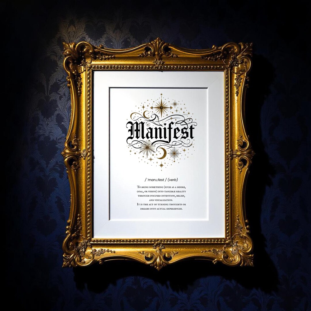 Manifest Definition Art Print, Dark Academia Celestial Decor (digital ...