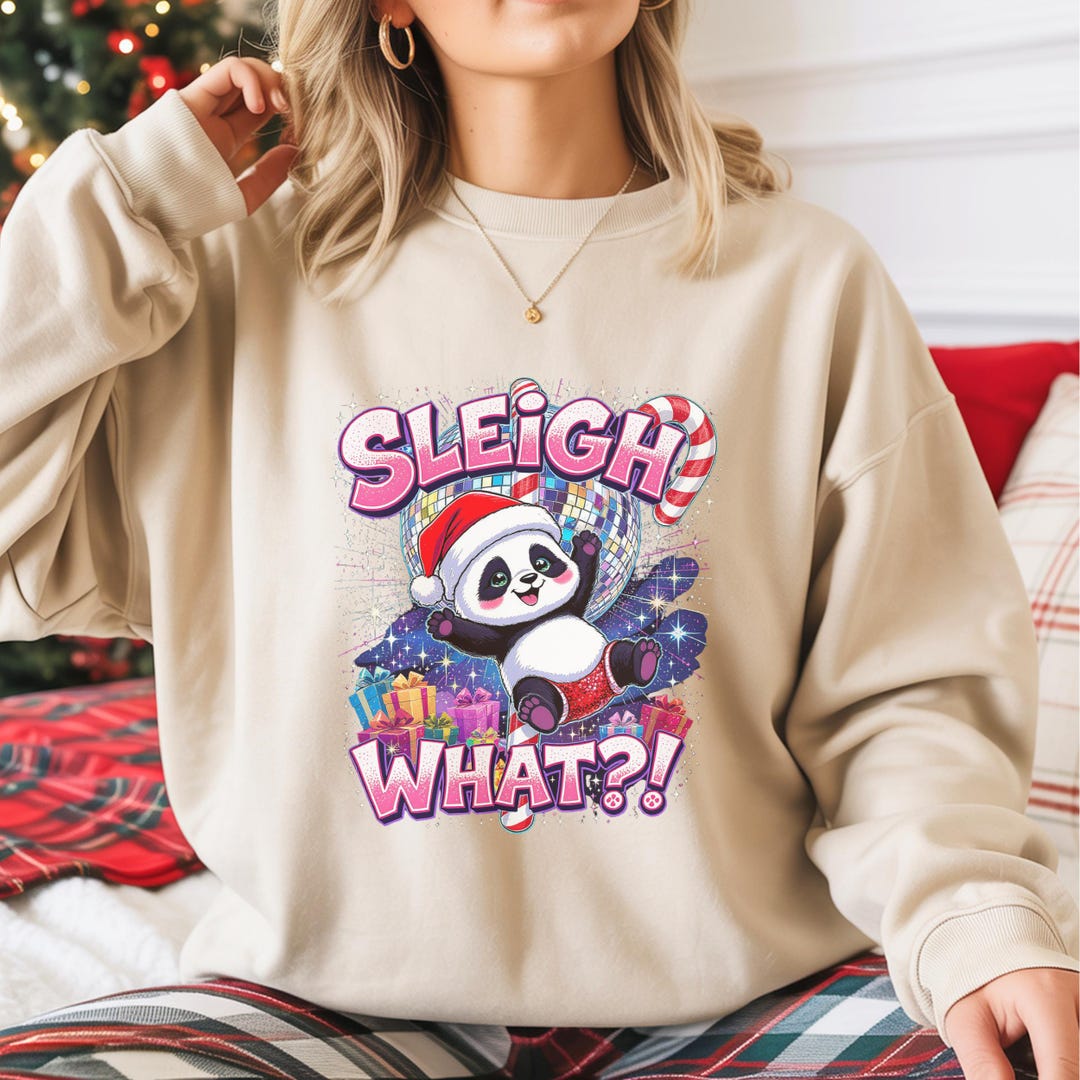Sleigh What Panda PNG, Funny Christmas Holiday Design (digital File ...