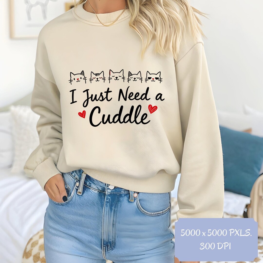 Cuddle Cats T-shirt Design PNG, Animal Lover Pet Doodle (digital File ...