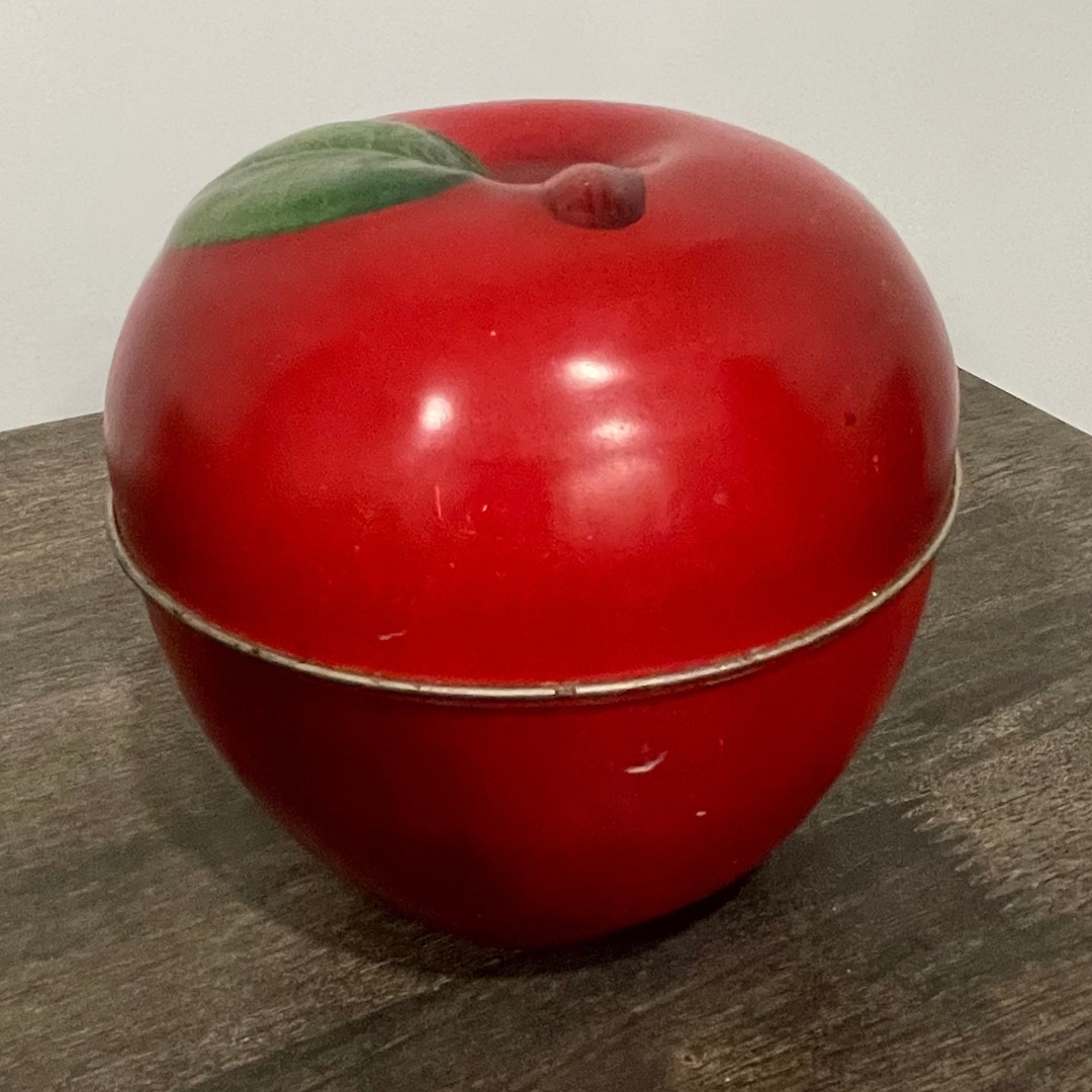 Vintage Metal Apple Container - Etsy