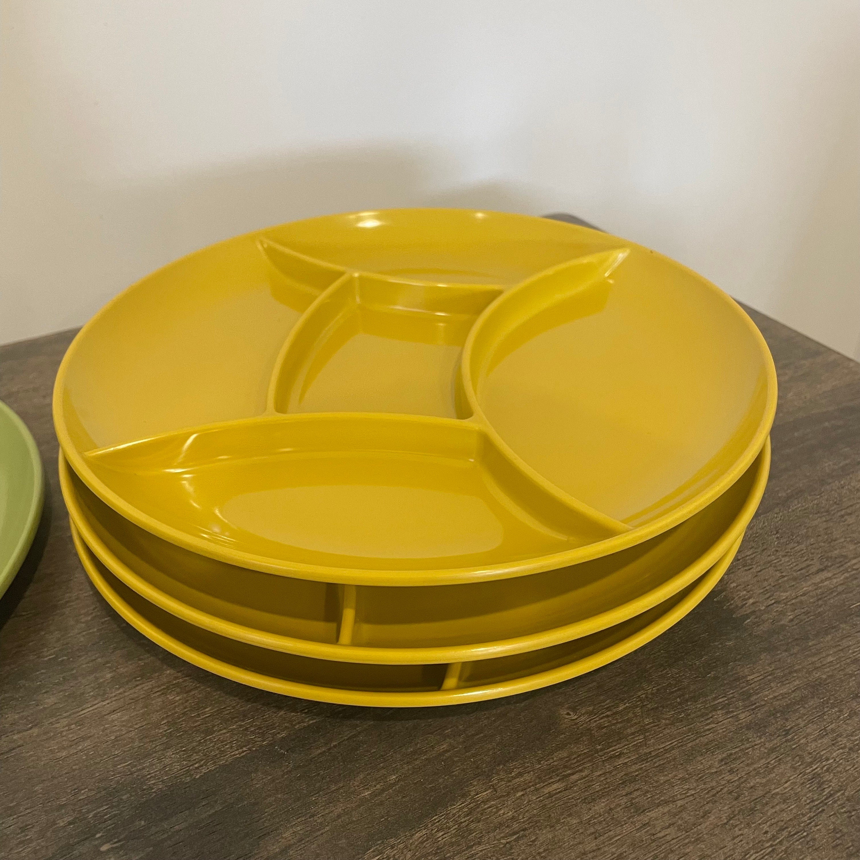 Set of 4 Vintage Melamine Divided Plates Cyanamid - Etsy